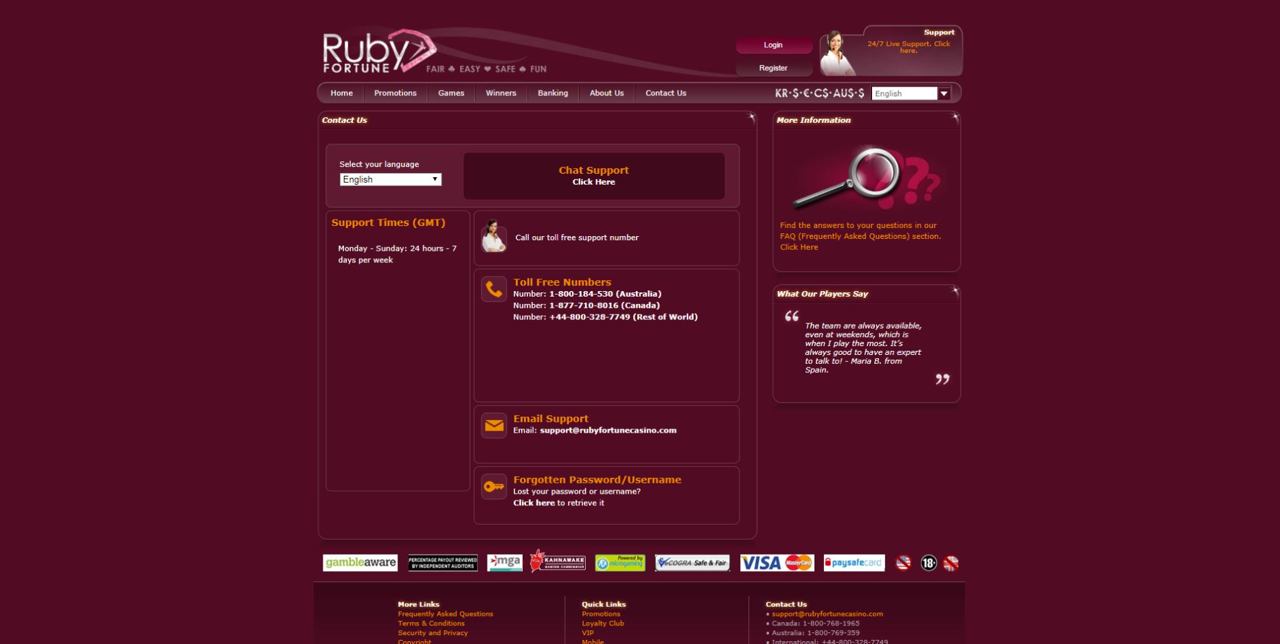 Ruby Fortune online casino overview - what do we know about this platform?